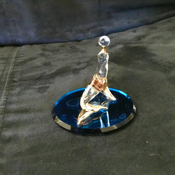 Glass Baron | Other | Glass Seal With Blue Base And Gold Trims | Poshmark